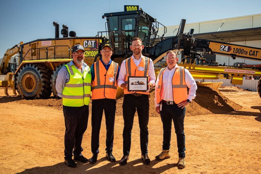 Caterpillar celebrates as milestone motor grader lands in Perth